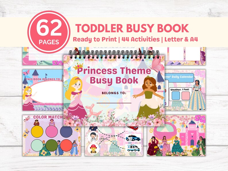 Princess Busy Book for Kids – Printable Preschool Learning Activities ...