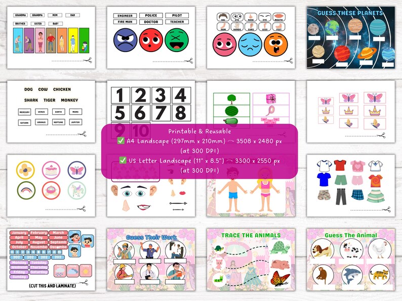 Princess Busy Book for Kids – Printable Preschool Learning Activities ...