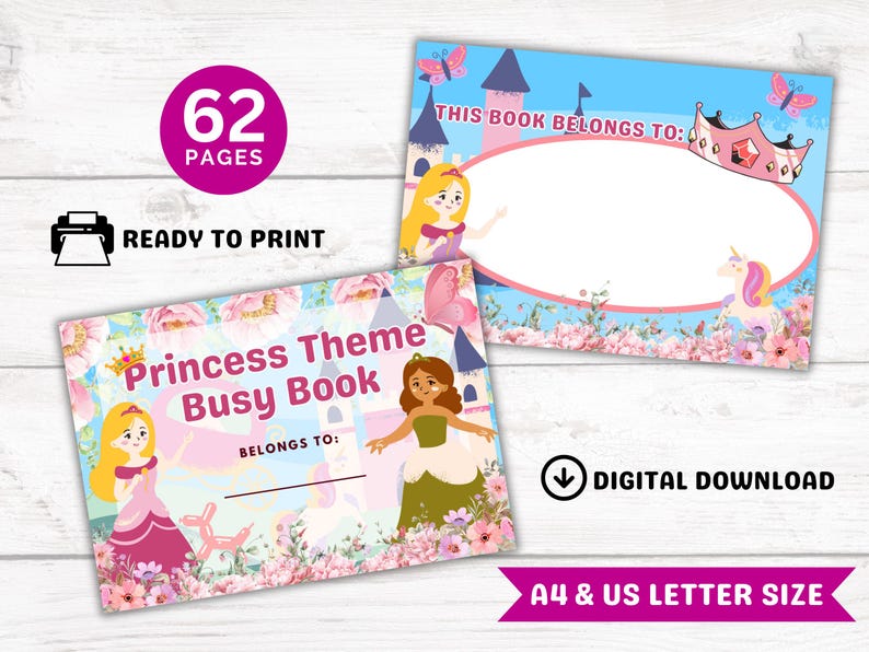 Princess Busy Book for Kids – Printable Preschool Learning Activities ...
