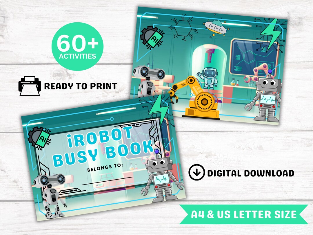 Irobot Busy Book – Printable Toddler Learning Activities, STEM Robot ...