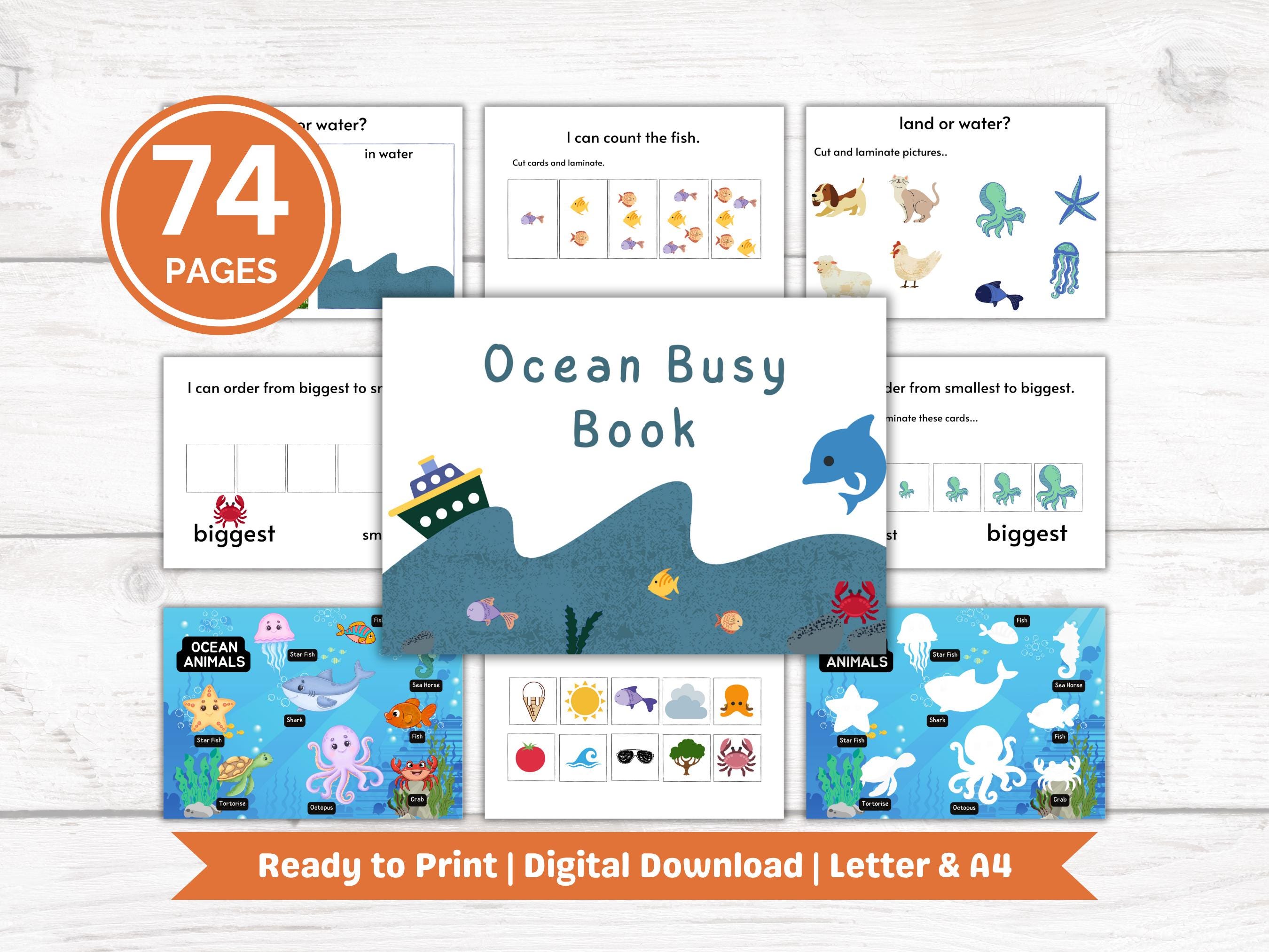 Ocean Busy Book Printable for Toddlers | Under the Sea Learning Binder ...