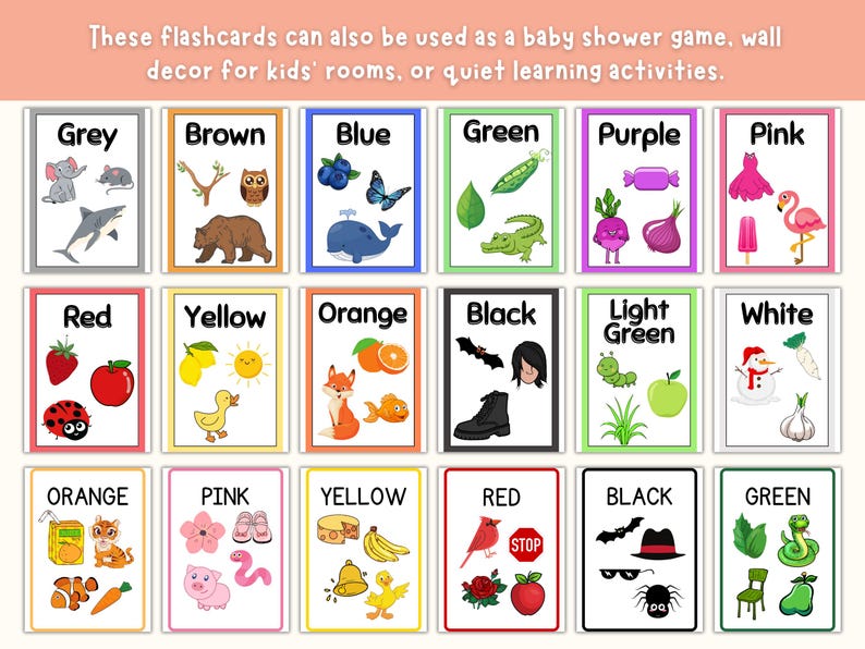 Color Flashcards Printable | Toddler Learning Cards | Preschool ...