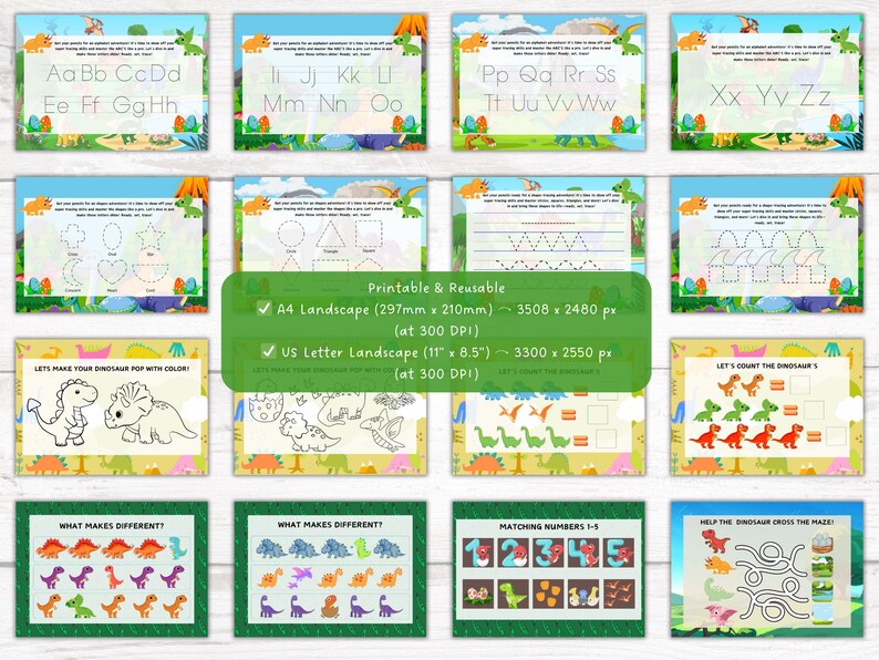 Dino Busy Book – Printable Dinosaur Learning Activities for Toddlers ...
