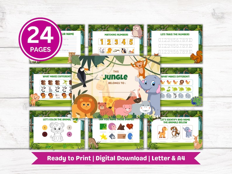 Jungle Adventure Busy Book Printable | Toddler & Preschool Learning ...