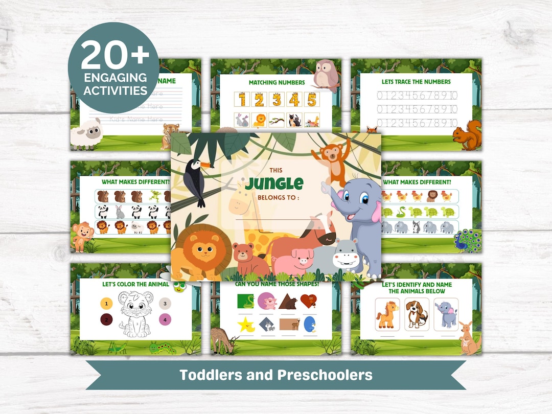 Jungle Adventure Busy Book – Printable Toddler Learning Activities ...