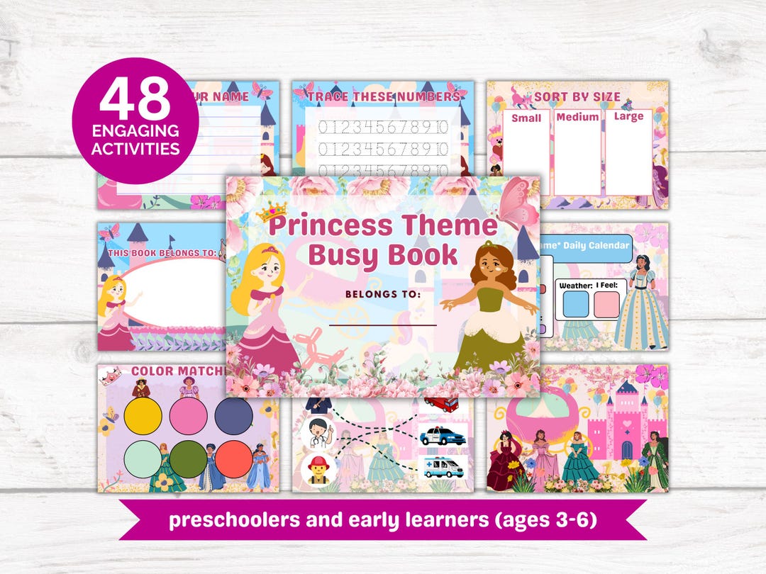 Princess Busy Book for Kids – Printable Preschool Learning Activities ...