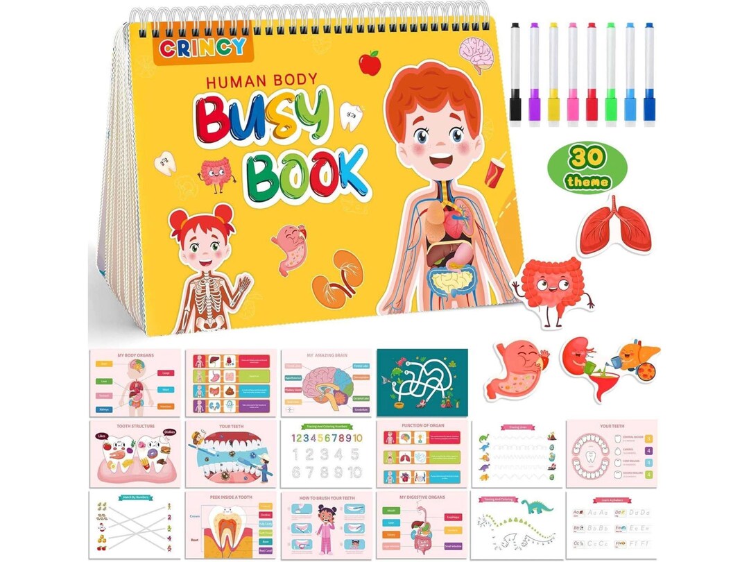 Montessori Human Body Busy Book for Kids – Preschool Anatomy Learning ...