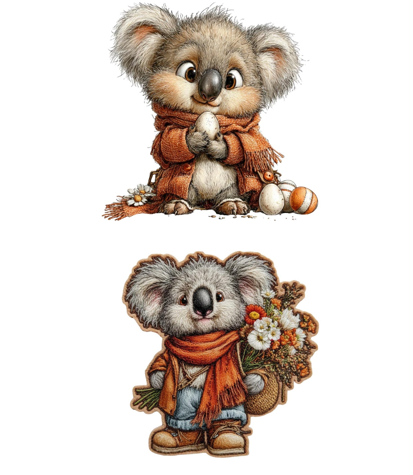 Spring Peeking Koala Clipart Bundle | Cute Easter Animals, 41 PNG SVG ...