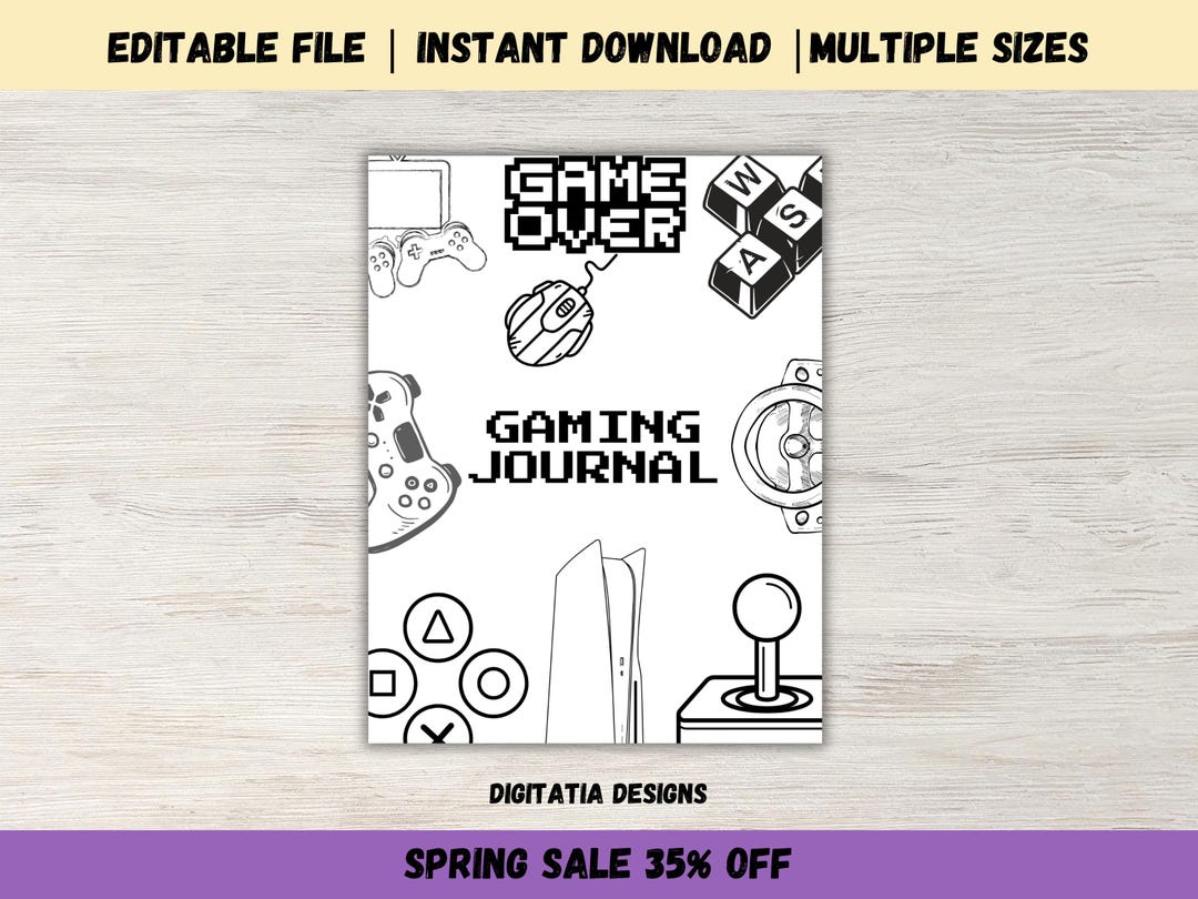 Gaming Journal Cover – Printable Video Game Planner – Gaming Log Page ...