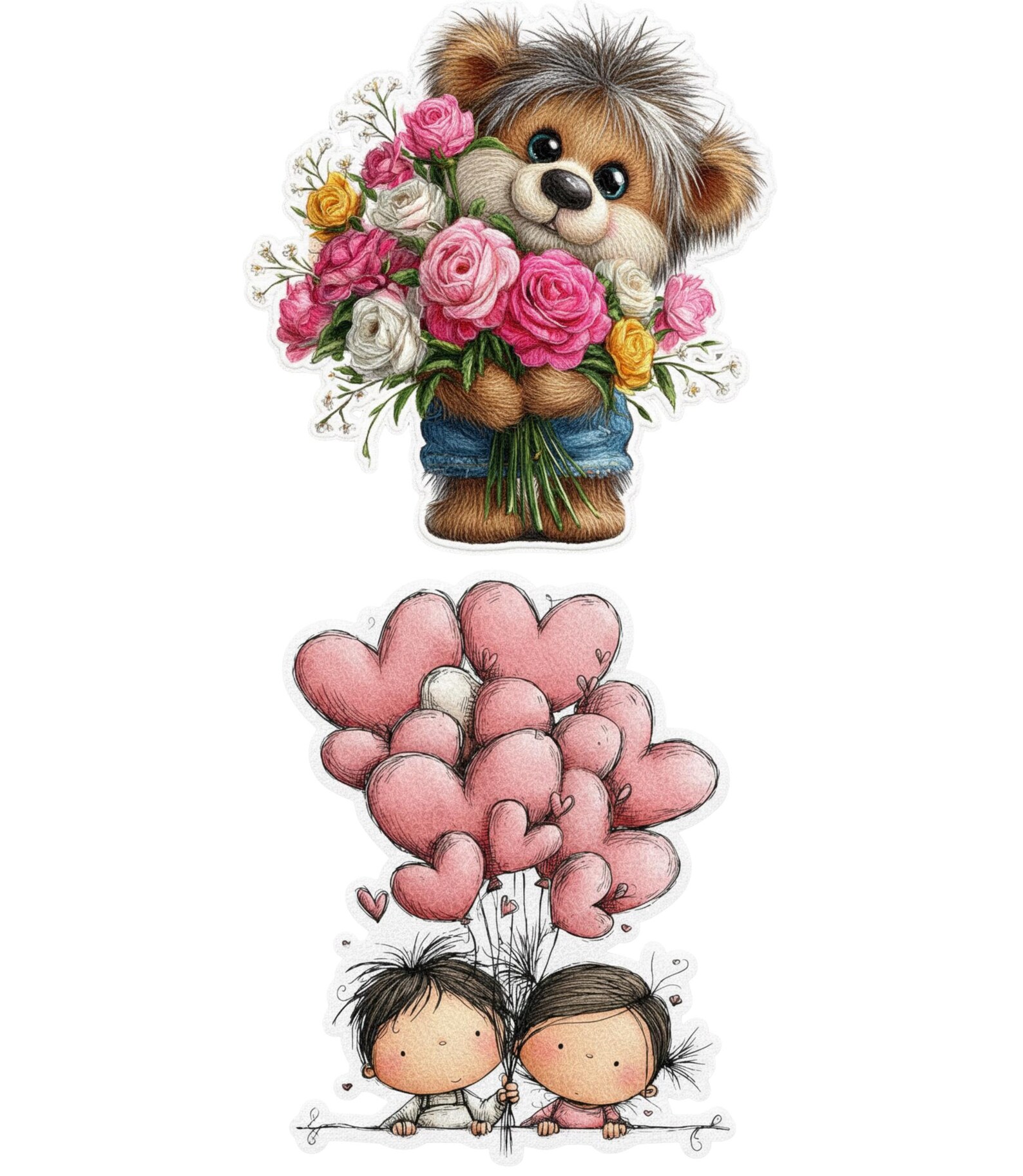 Teddy Bear Valentine Clipart Bundle | Cute Love Bears | PNG, SVG ...