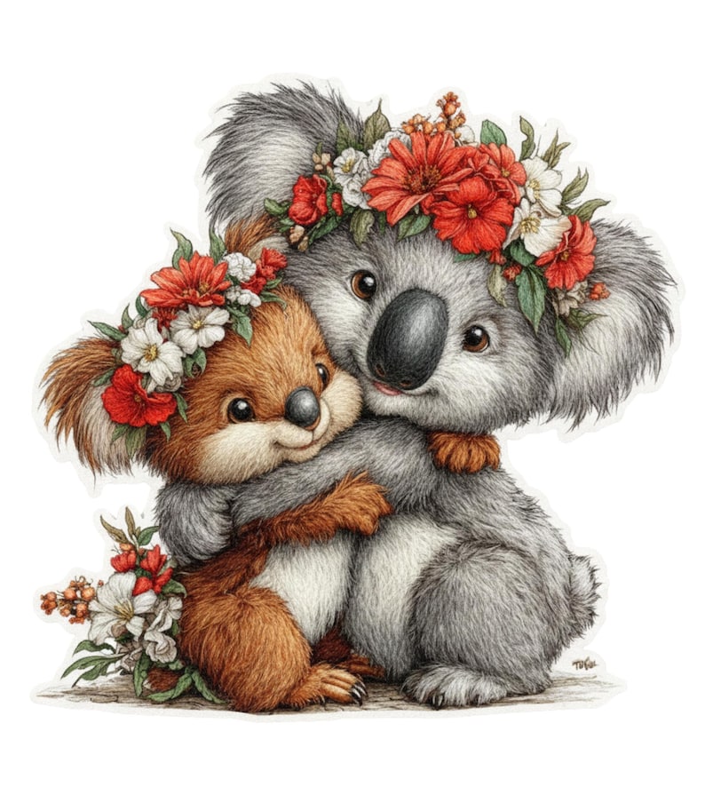 Spring Peeking Koala Clipart Bundle | Cute Easter Animals, 41 PNG SVG ...