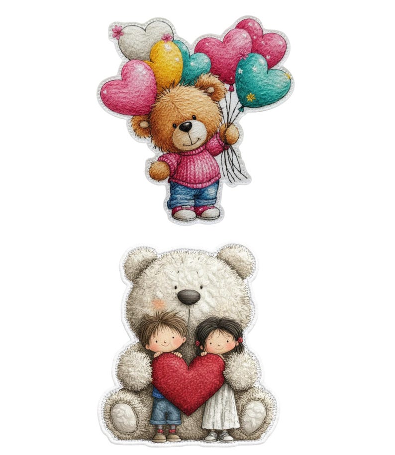 Teddy Bear Valentine Clipart Bundle | Cute Love Bears | PNG, SVG ...