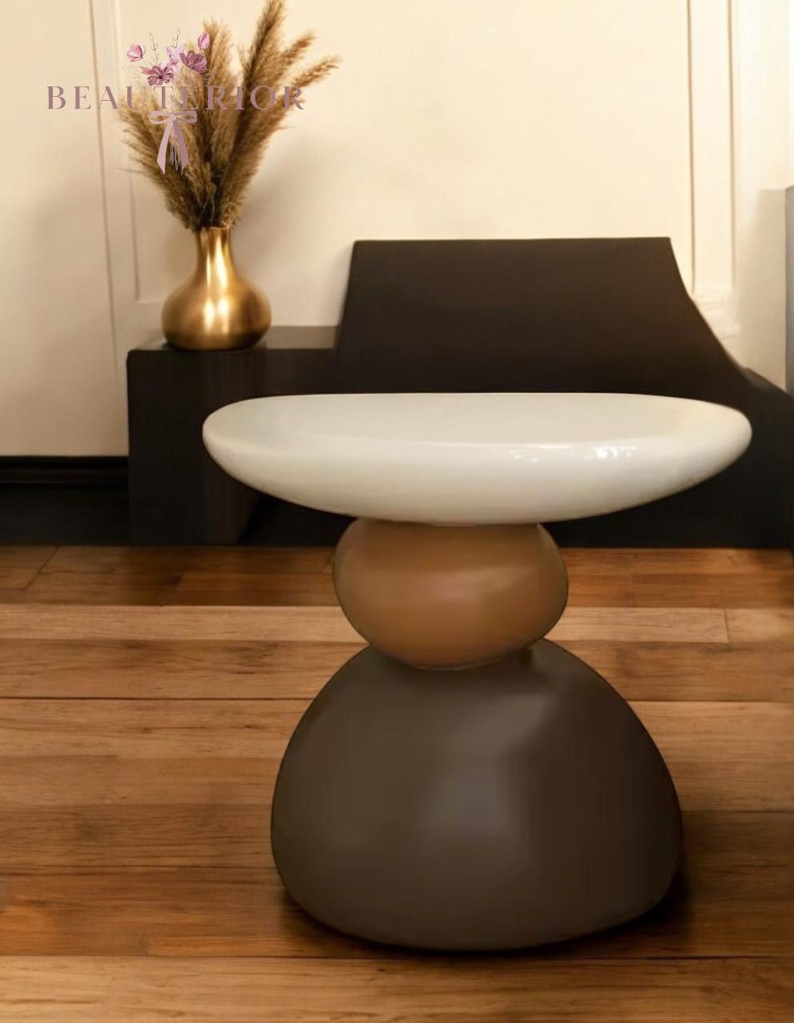 Neutral Nordic Brown Coffee Table Living Room Side Table Scandinavian ...