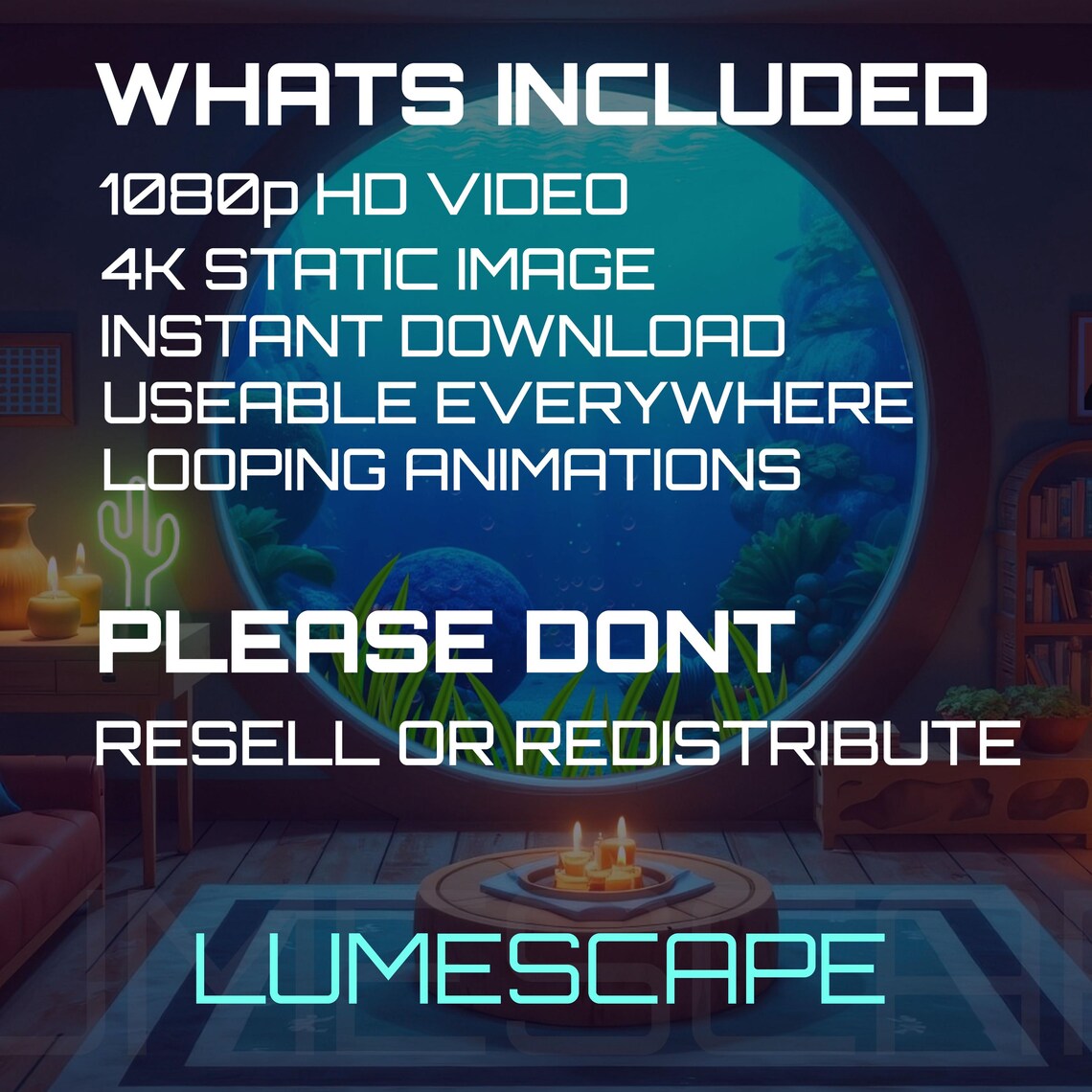 Underwater Living Room Animated Background | Looped Cozy Lofi Ambience ...