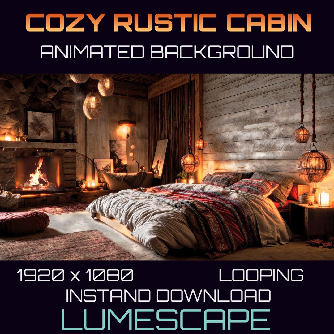Rustic Cabin Bedroom Animated Background, Cozy Animation Ambience ...