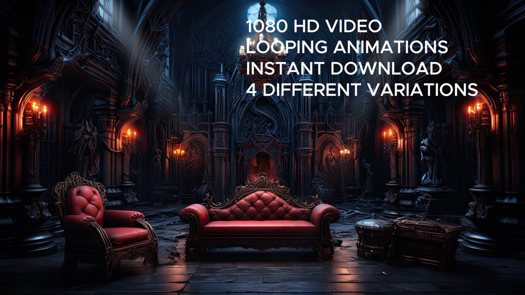Gothic Castle Animated Background | Dark Fantasy Vampire Throne Room ...