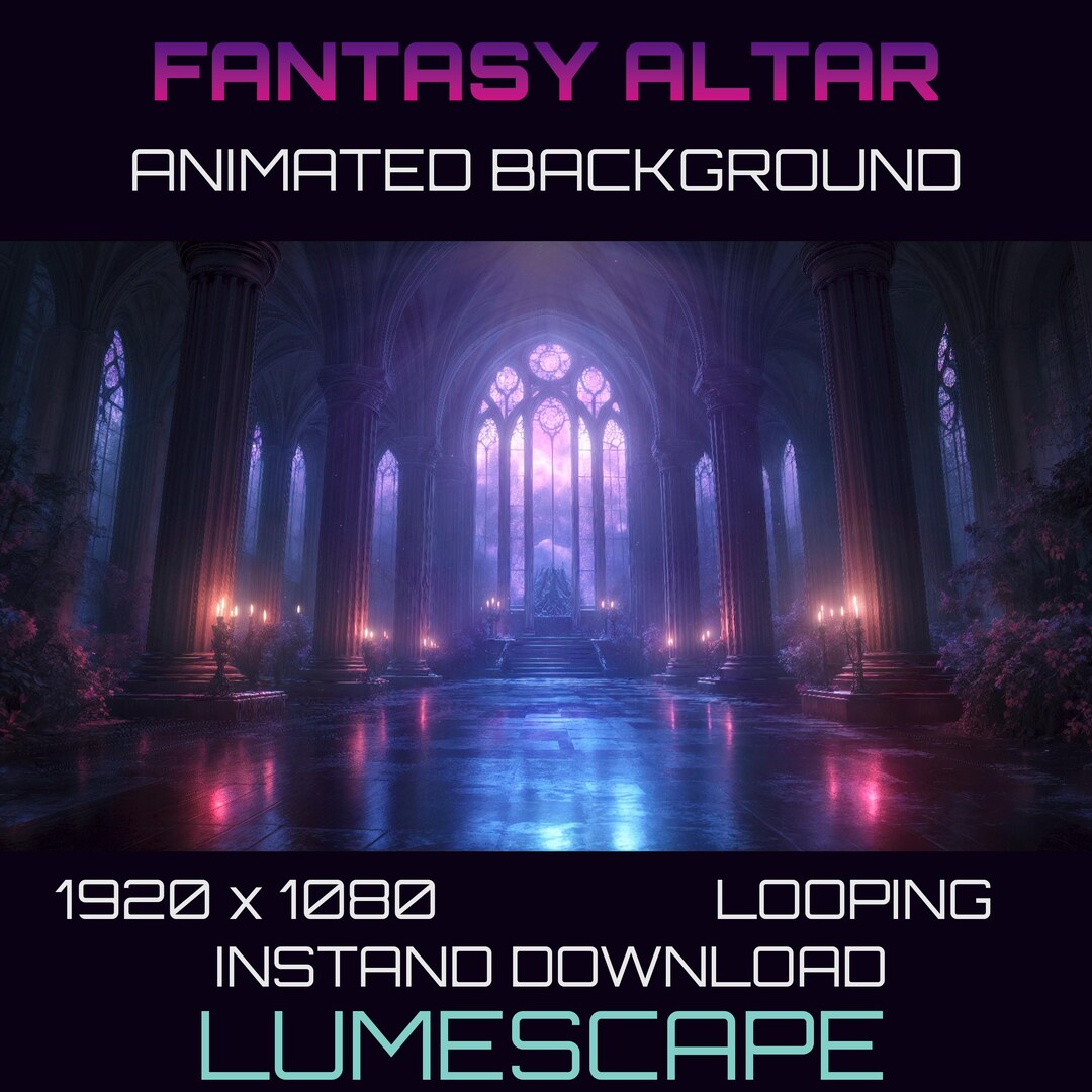 Dark Gothic Fantasy Altar Animated Background, Candle Glow, Looping ...
