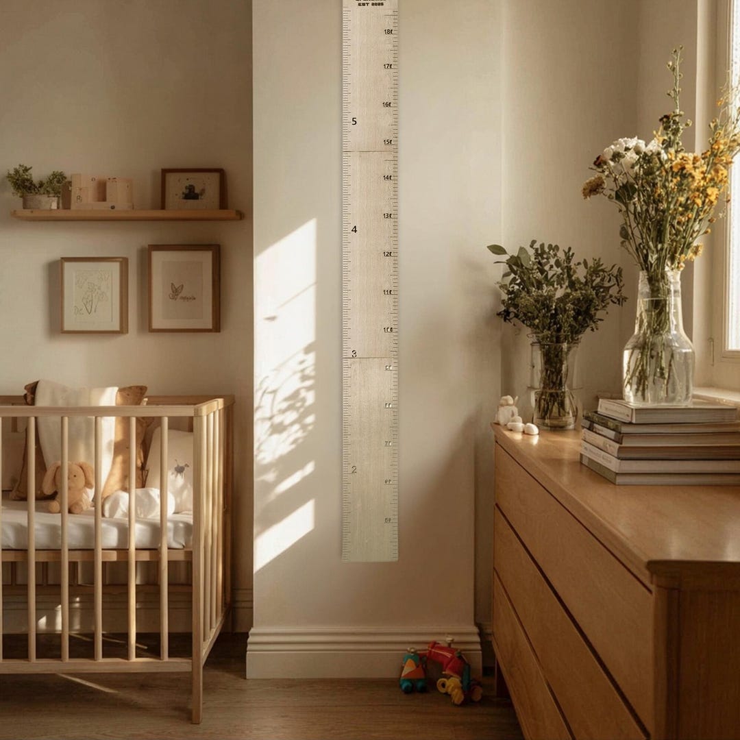 Personalized Wooden Growth Chart Ruler: Kids Height Tracker, Baby ...