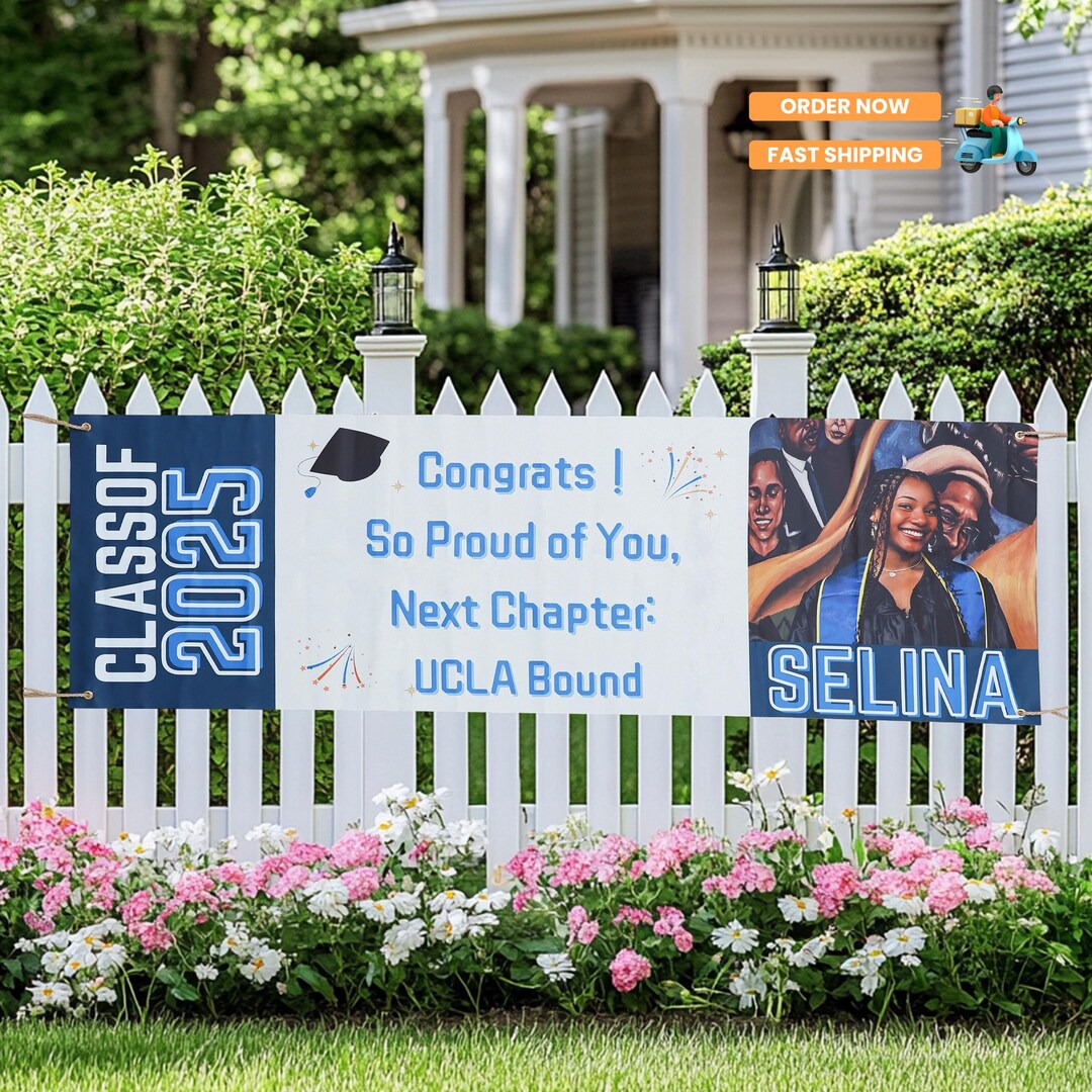 Personalized College Acceptance Banner W/ Photo, Name & School - 4 ...