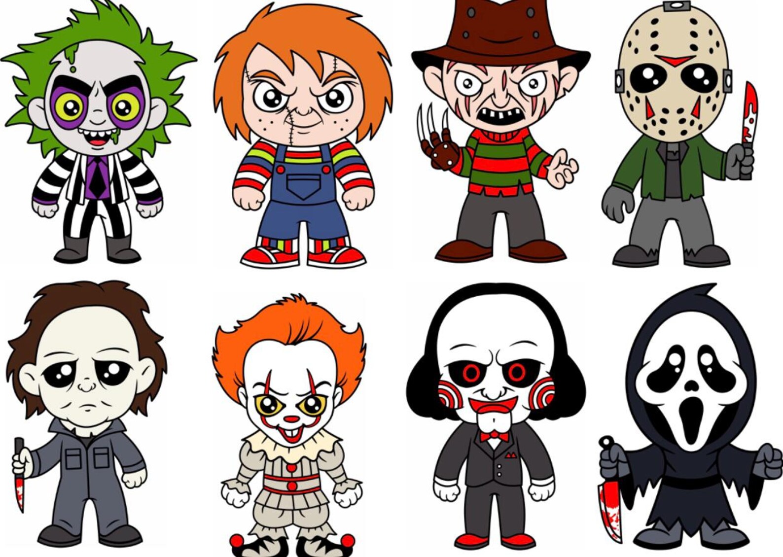Spooky Horror Sticker Pack - Decals for Laptop, Water Bottle, Planner ...