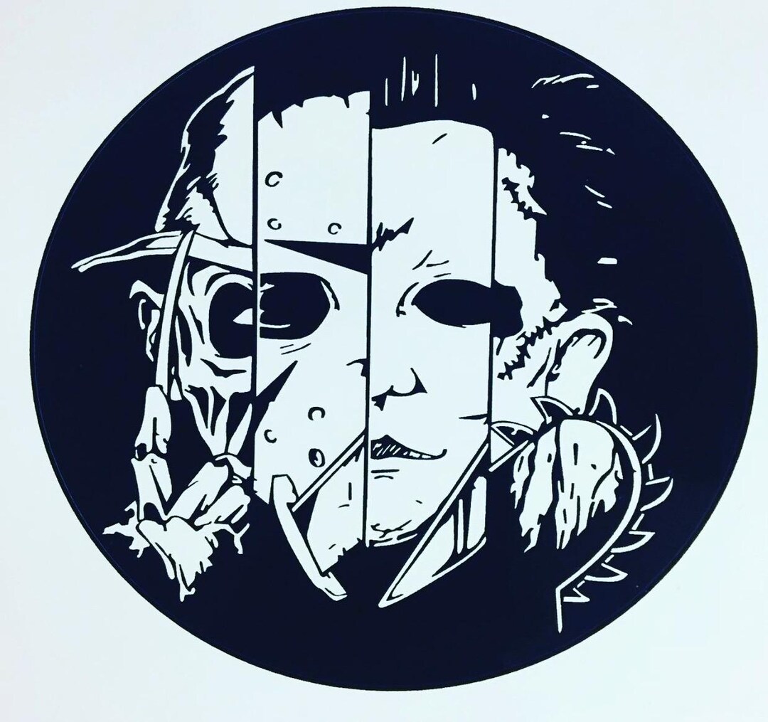 Horror Mask Split Face Decal - Etsy