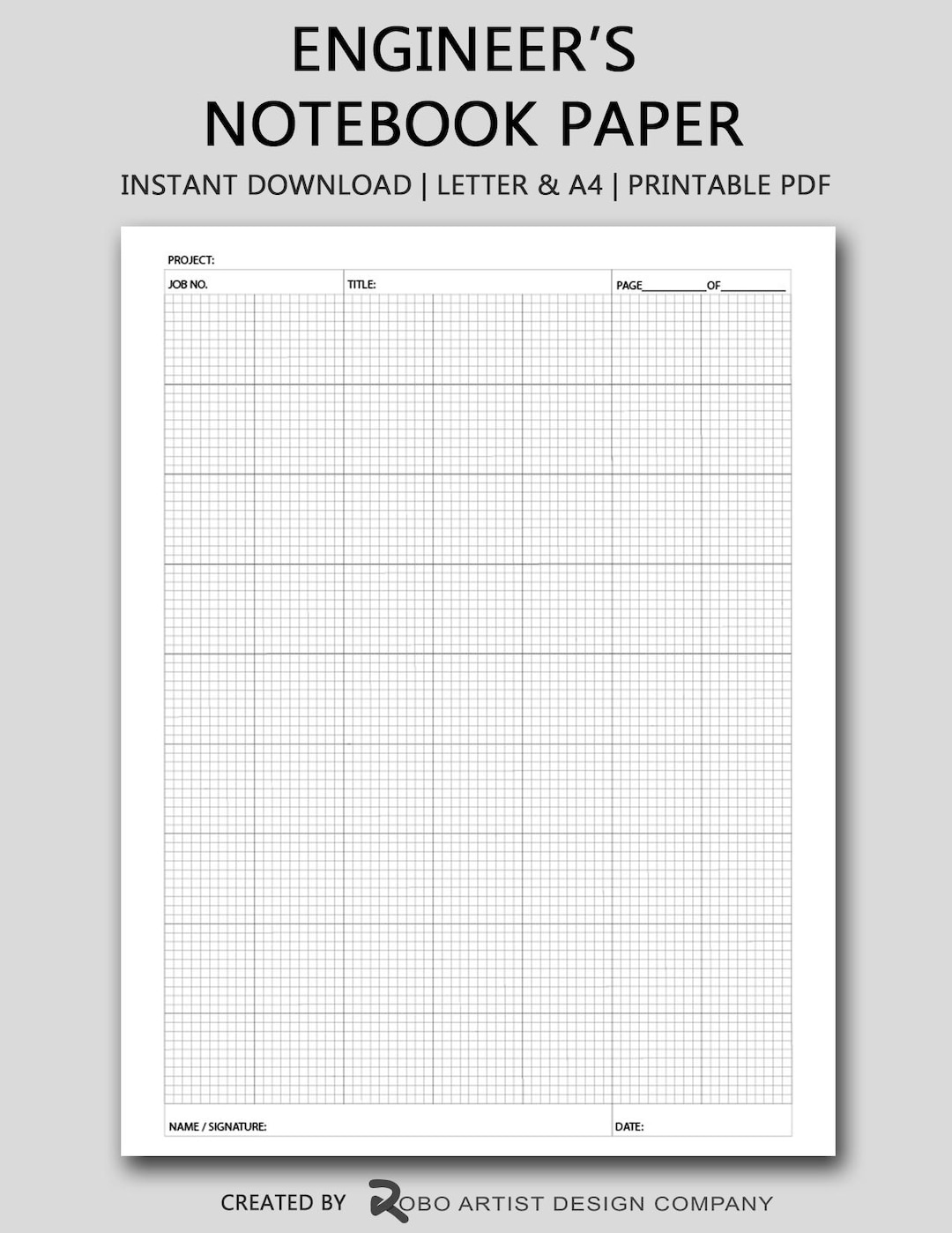 Engineering Grid Paper, Printable, Graph Paper, , Squared Paper ...