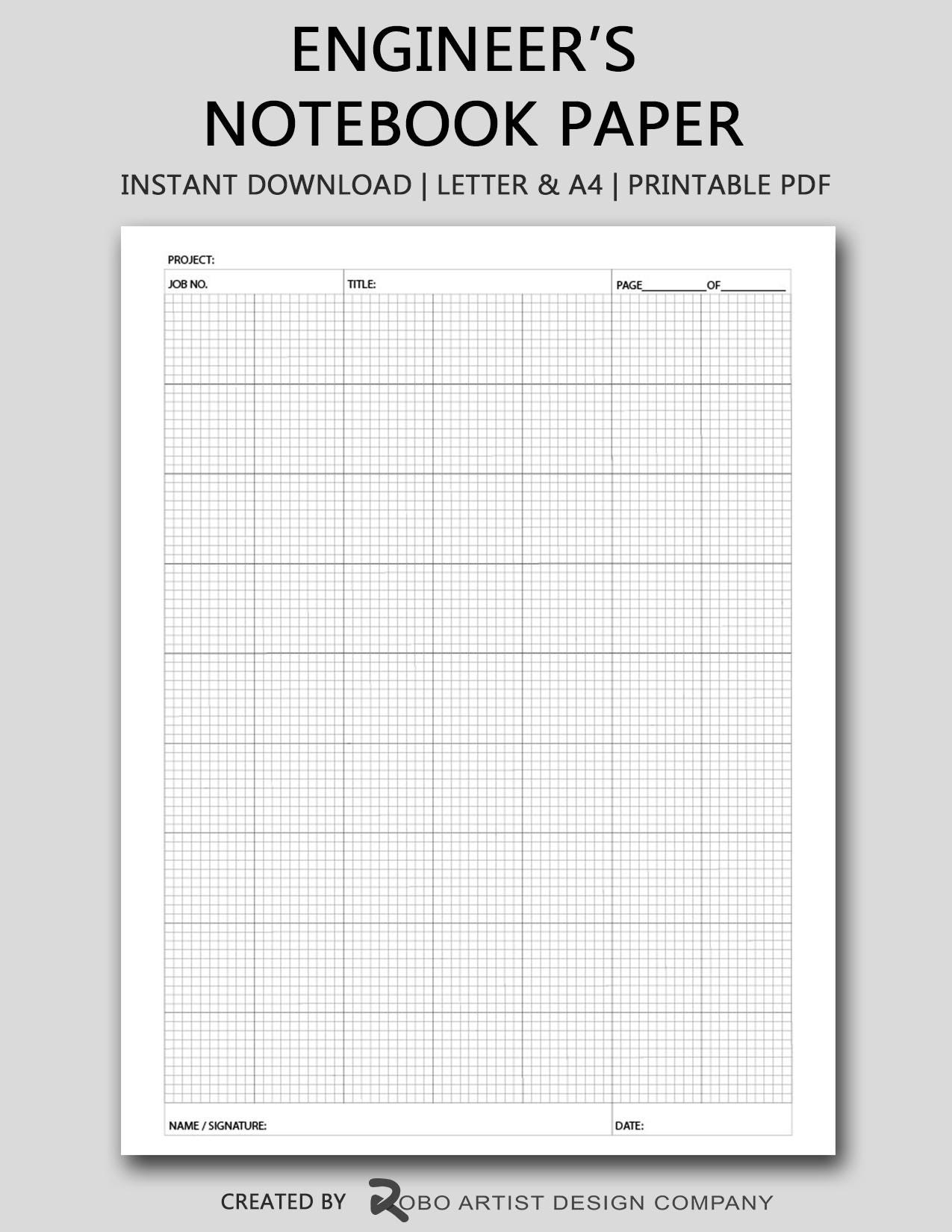 Engineering Grid Paper, Printable, Graph Paper, , Squared Paper ...