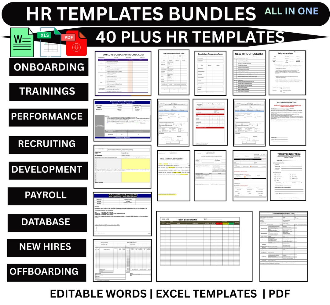 Human Resources Templates|hr Template|hr Forms|employee Onboarding ...