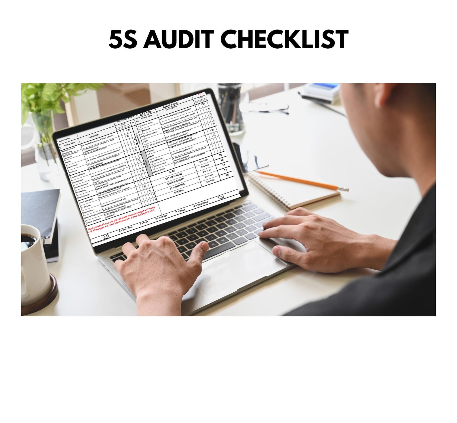 5S Audit Checklist / Manufacturing / Office / Editable Excel Sheet ...