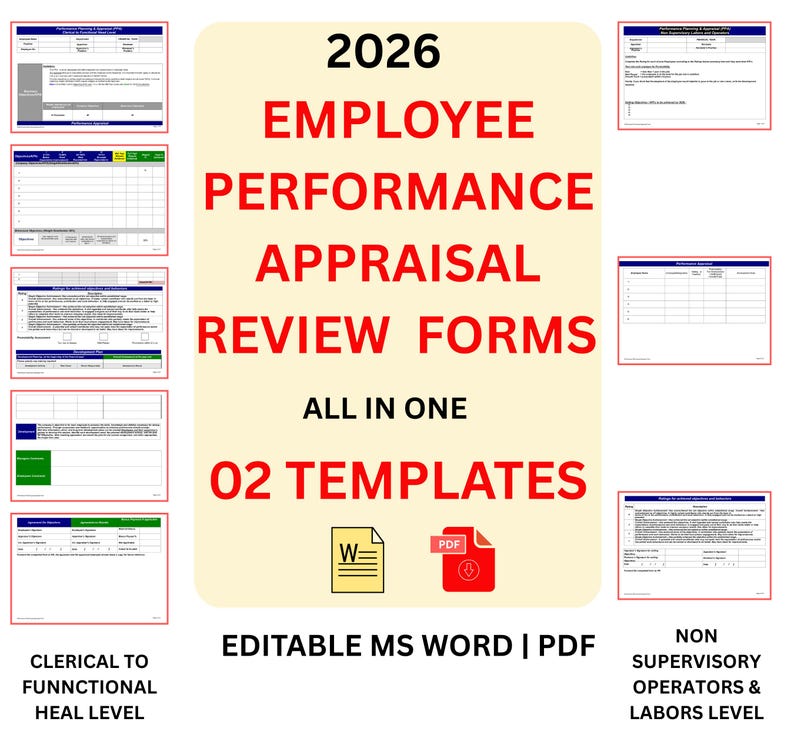 Employee Performance Review Template |HR Evaluation Form| Appraisal Template |employee ...