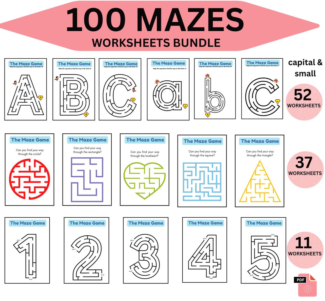 100 Easy Mazes| Kids Puzzle Maze Game Challenge| Fun Activities |kids ...