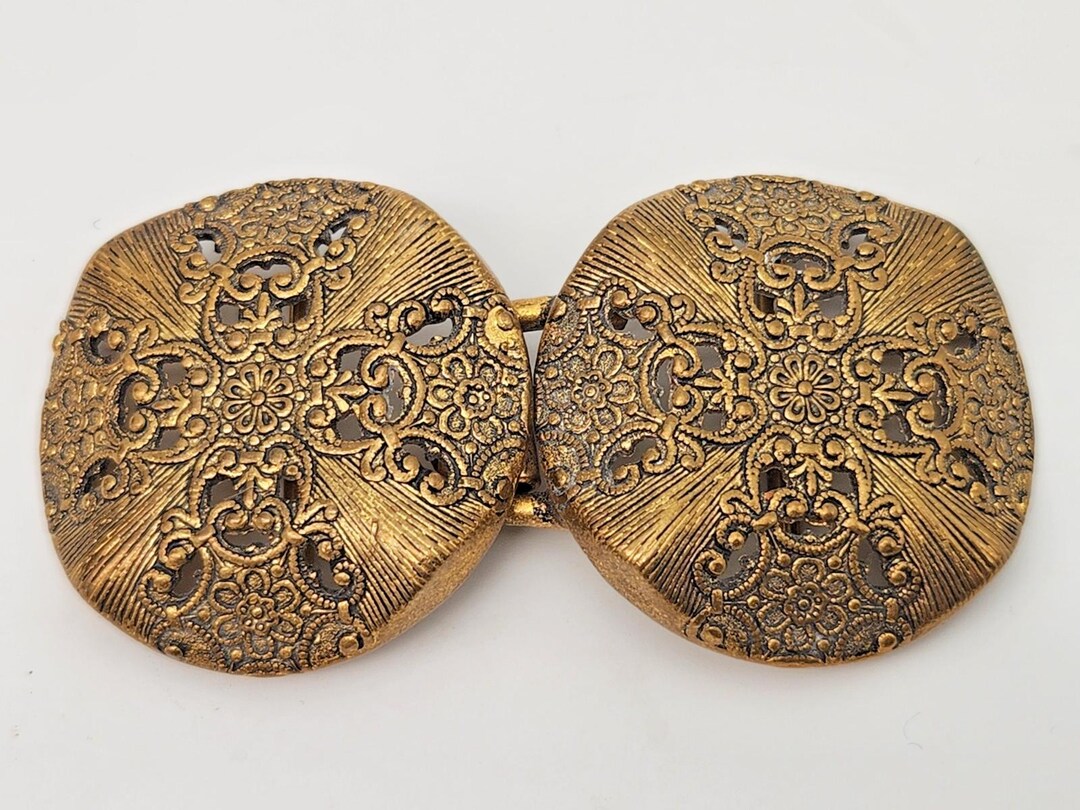 Antique Victorian Brass Tone Nurse Belt Buckle Clasp Art Nouveau - Etsy