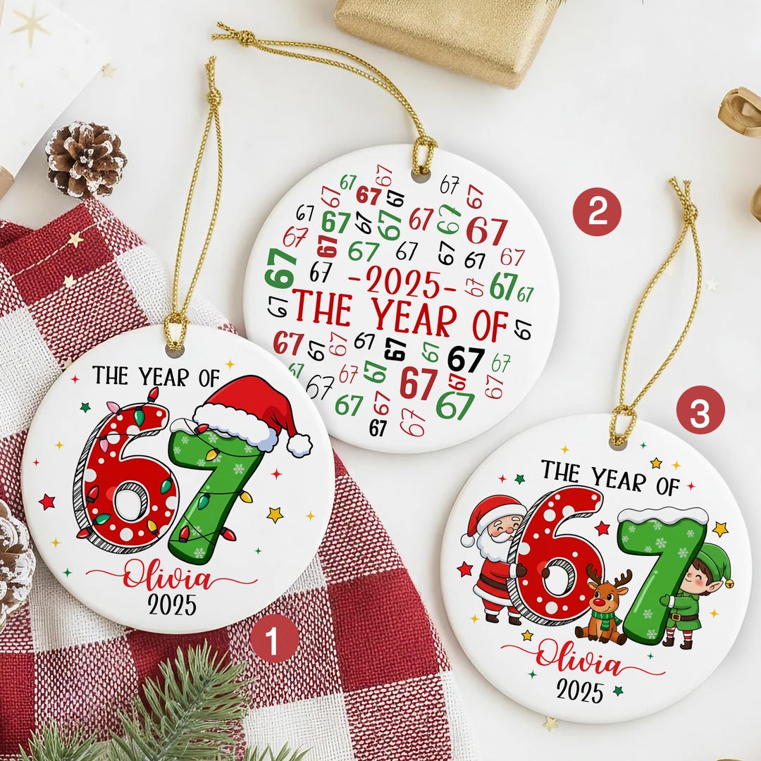 Personalized the Year of 67 Ornament, Funny Teen Slang Six Seven ...