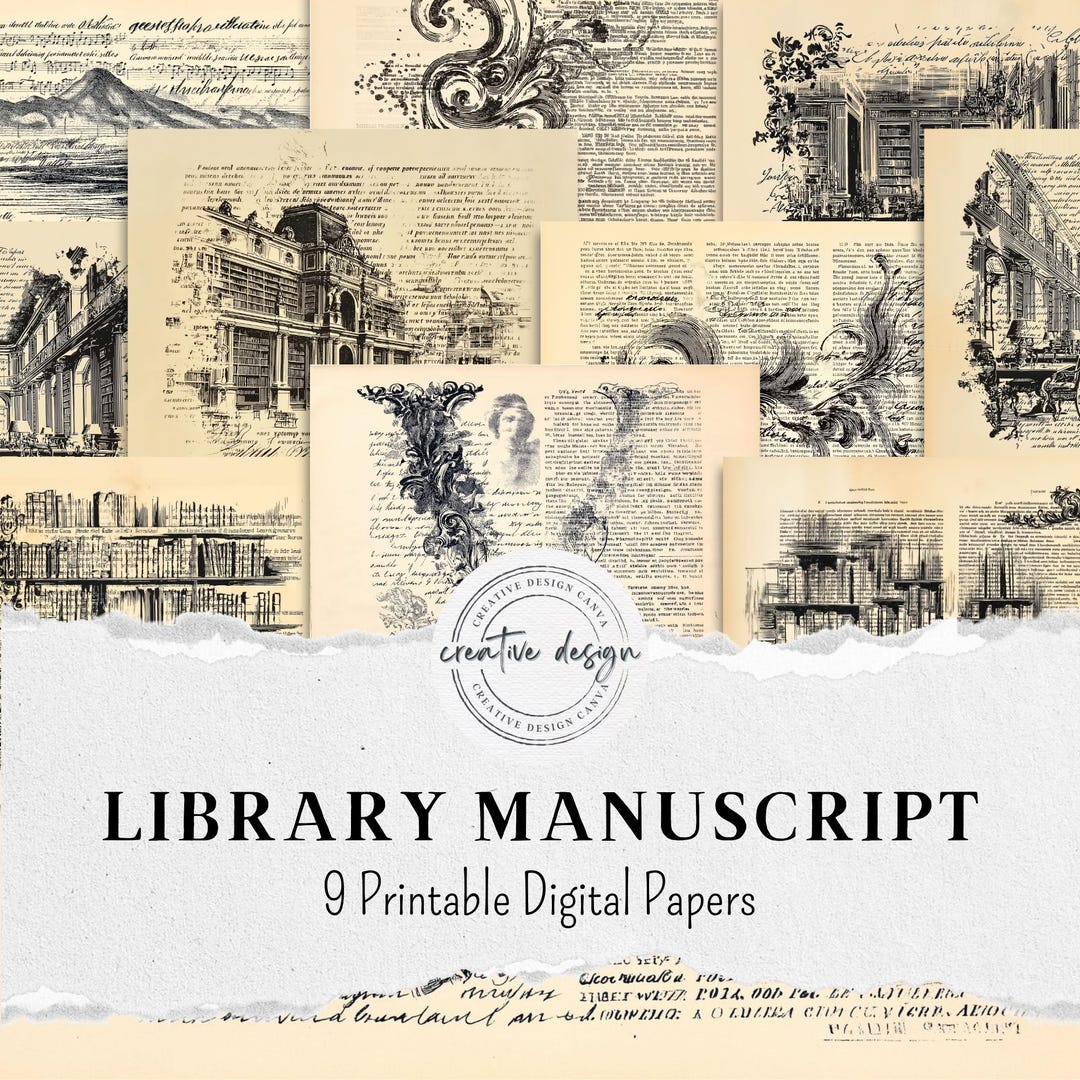 Victorian Junk Journal Newspaper, Library Manuscript, Old Paper ...