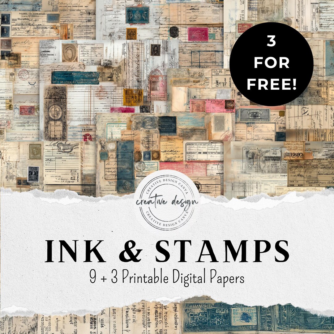 Old Paper Backgrounds, Digital Scrapbook Kit, Antique Texture Printable ...