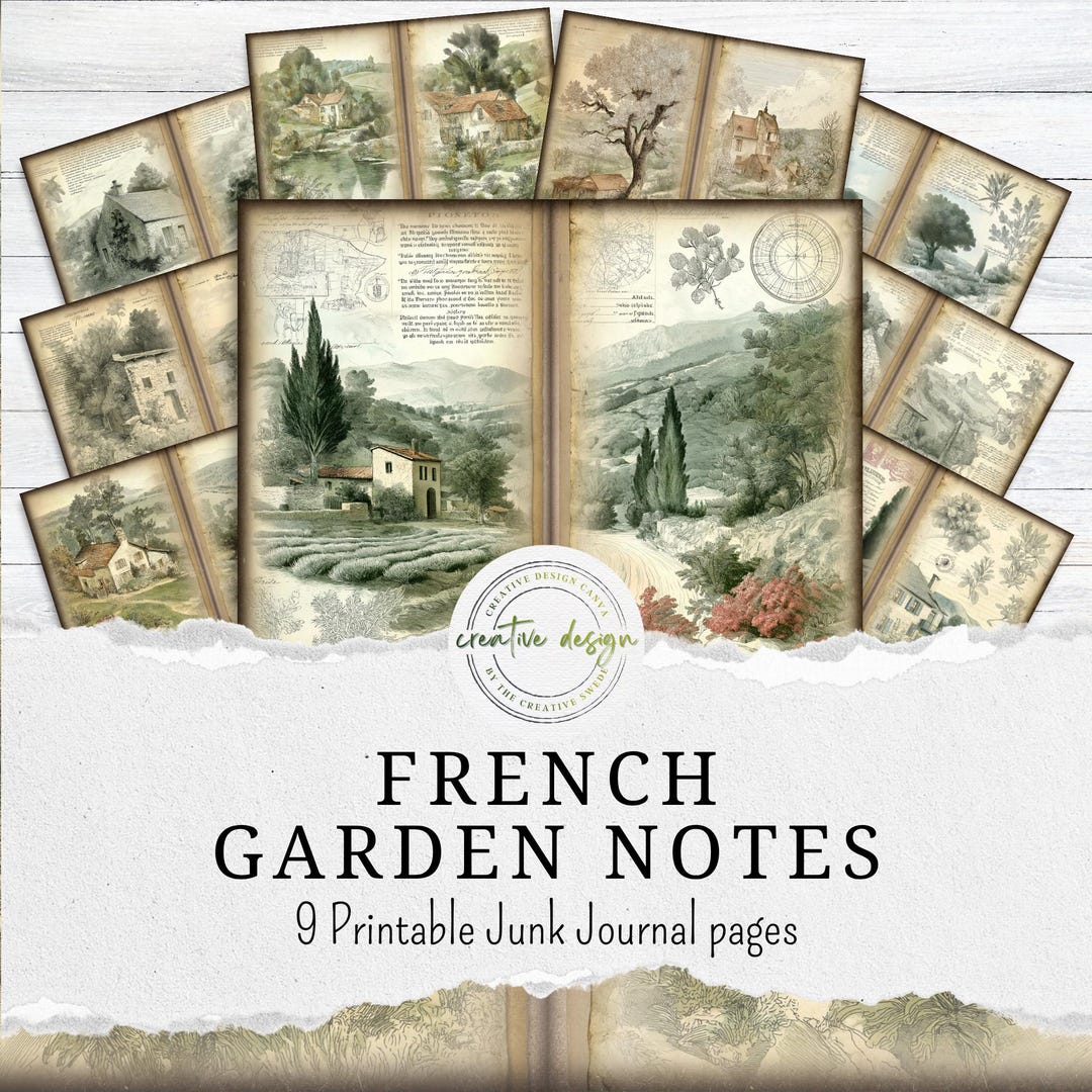 French Country Cottage Junk Journal Pages – Lavender Field, Tuscan ...