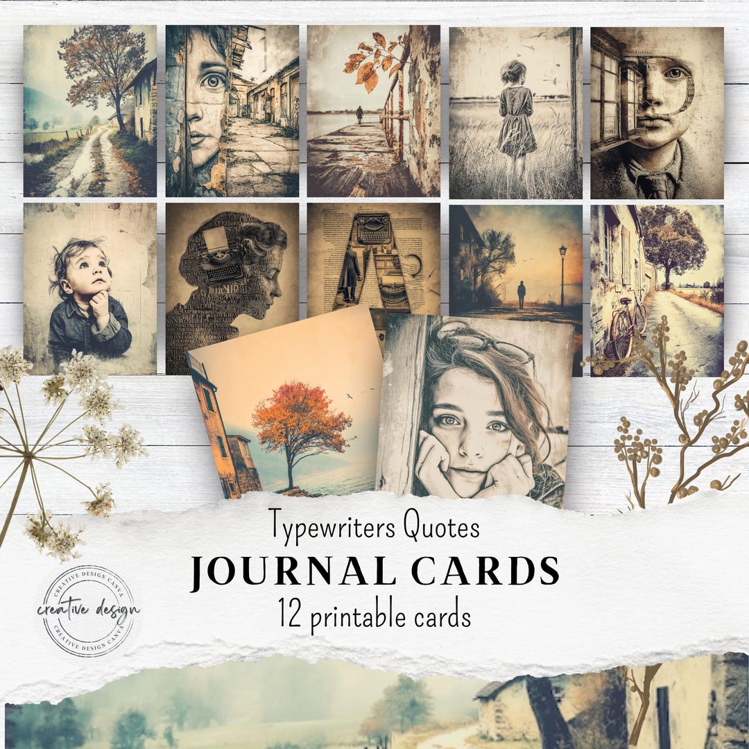 Junk Journal Ephemera Typewriter Quotes Journal Cards, Printable ...