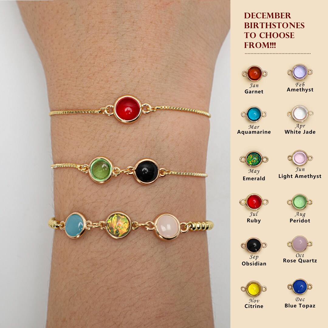 Customizable Crystal Bracelets, Birthstone Bracelets, Natural Crystal ...