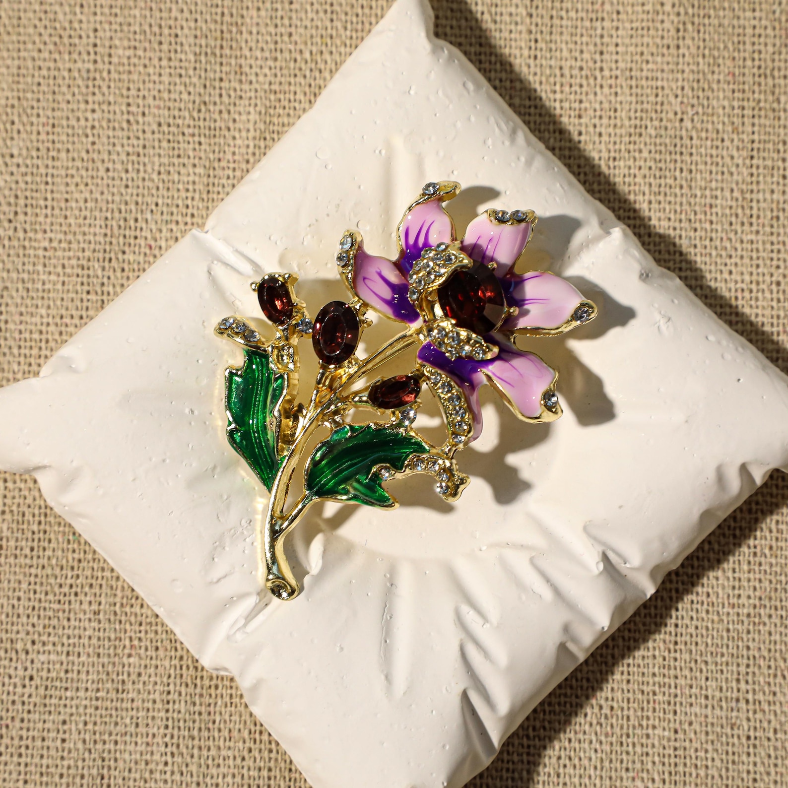 Personalized Birth Flower Brooch, Vintage Enamel Brooch, Flower Brooch ...