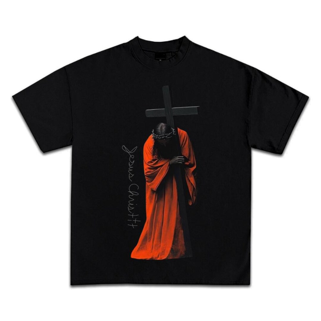 Jesus Carrying the Cross T-shirt - Christian Faith Tee - Religious ...