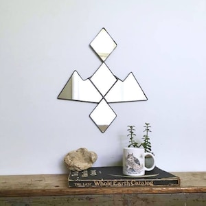 Owl Cave Wall Mirror Geometric / Handmade Wall Mirror Diamond Mountain ...