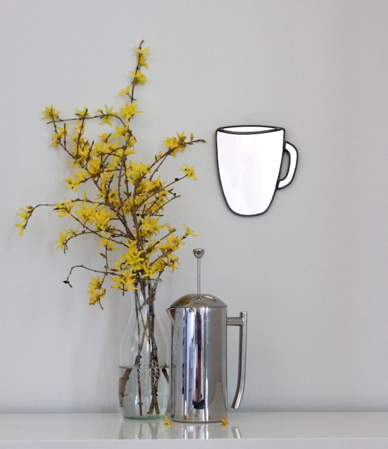 Coffee Mug Mirror Wall Mirror Tea Cup Tasse De Café Taza - Etsy