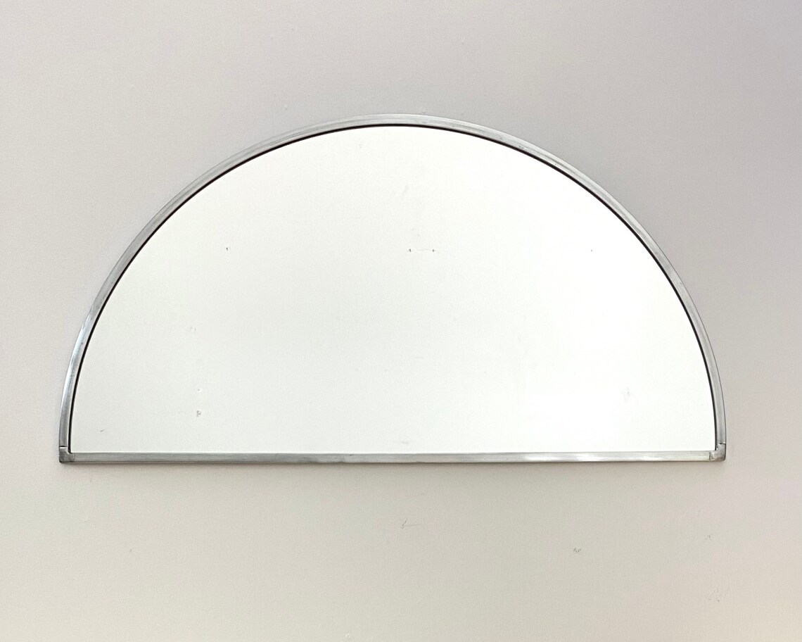 Half Circle Mirror Silver Border Handmade Wall Mirror Round Mirror Oval ...