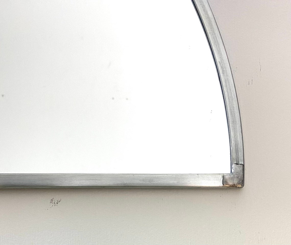 Half Circle Mirror Silver Border Handmade Wall Mirror Round Mirror Oval ...