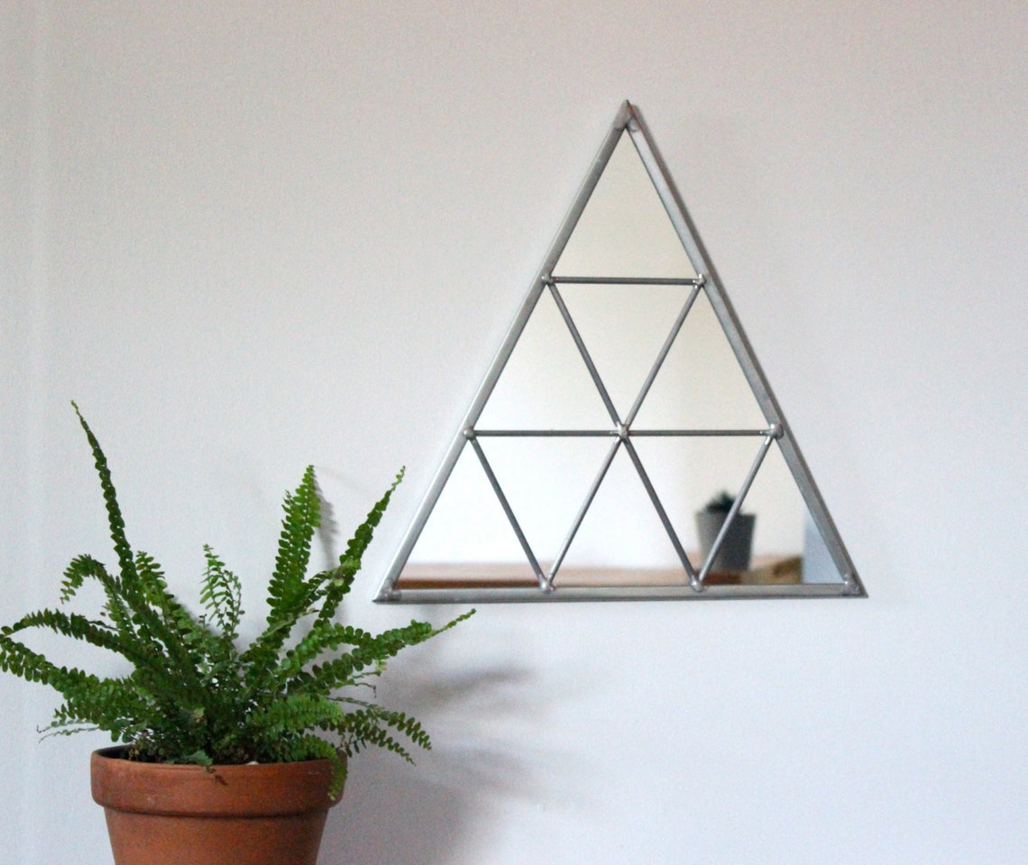 Triangle Wall Mirror Geometric / Handmade Wall Mirror Triangle - Etsy