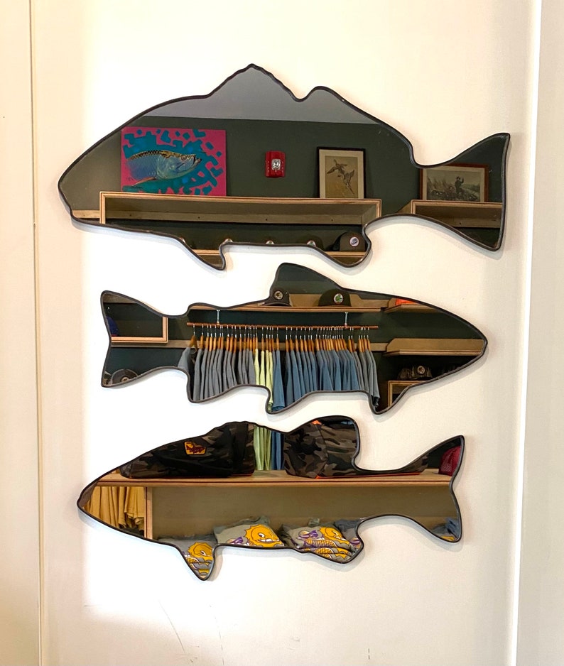 Smallmouth Bass Mirror / Handmade Wall Mirror Art Shape Outline Fly ...