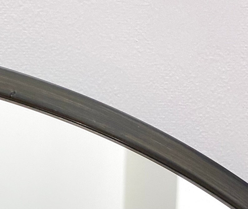 Half Circle Mirror Gray Border Handmade Wall Mirror Round | Etsy