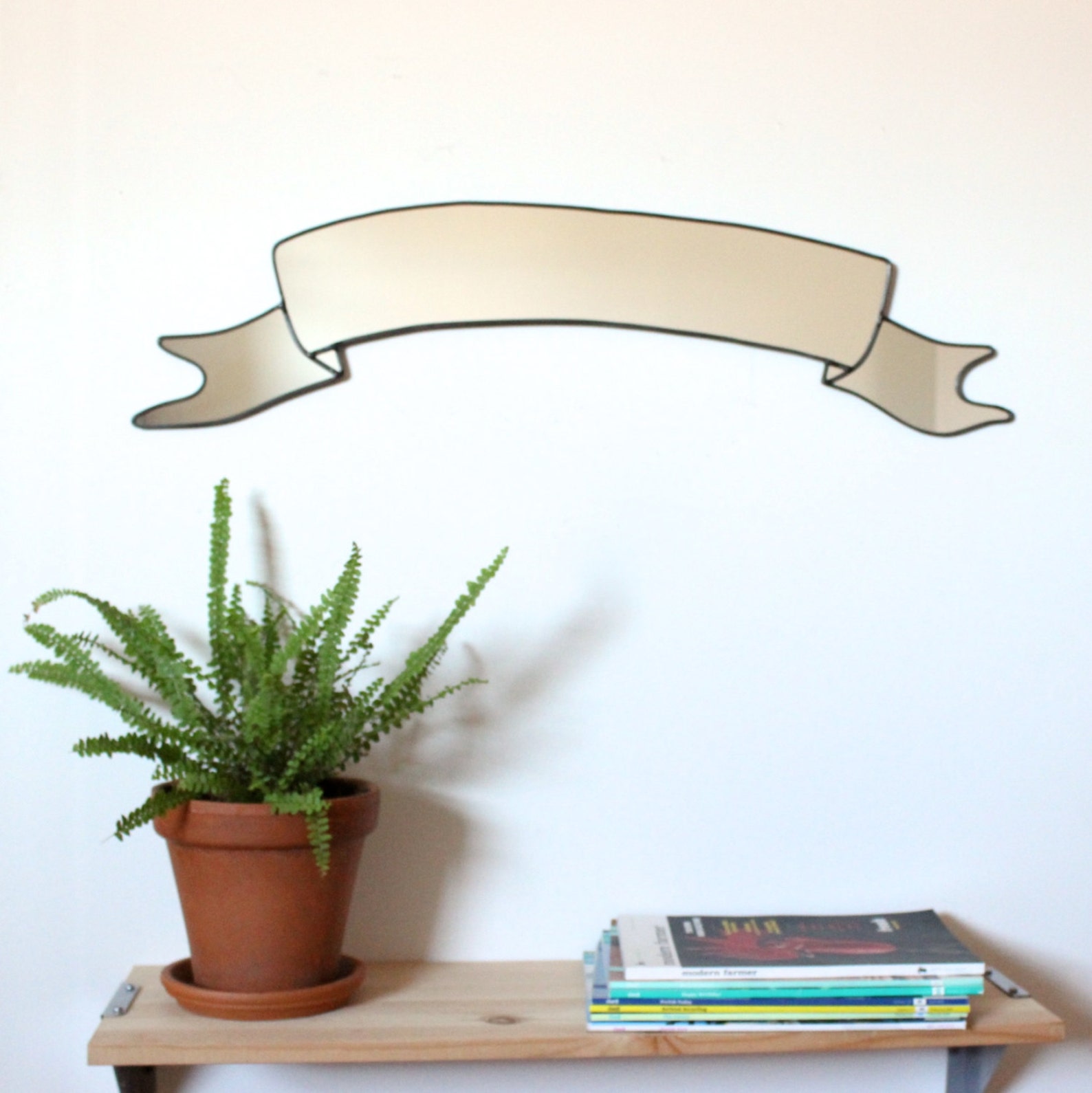 Ribbon Banner Mirror / Handmade Wall Mirror Scroll Banner Wall - Etsy