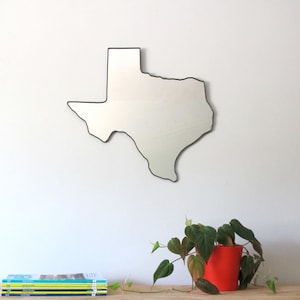Texas Mirror / Wall Mirror State Outline Silhouette TX Lonestar State ...
