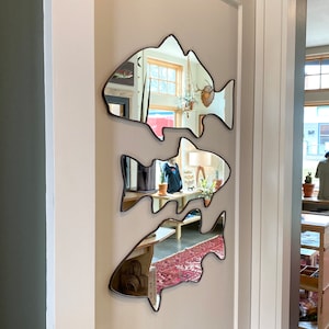 Smallmouth Bass Mirror / Handmade Wall Mirror Art Shape Outline Fly ...